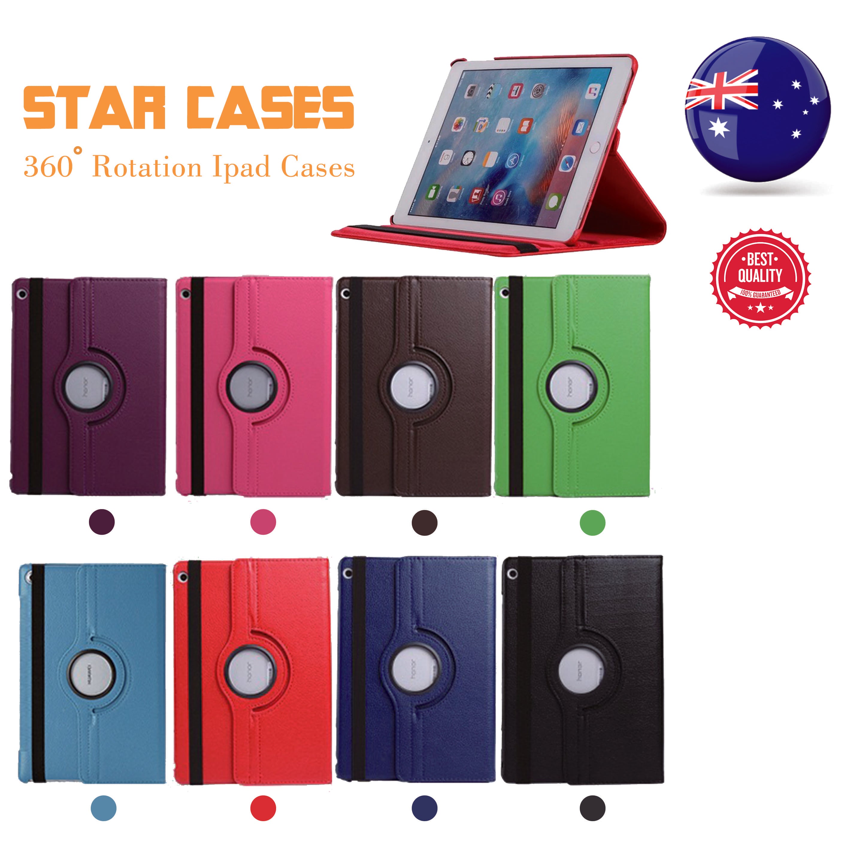iPad 5&6&Air1&Air2 9.7 360 Rotation Leather Flip Cover – Star Cases