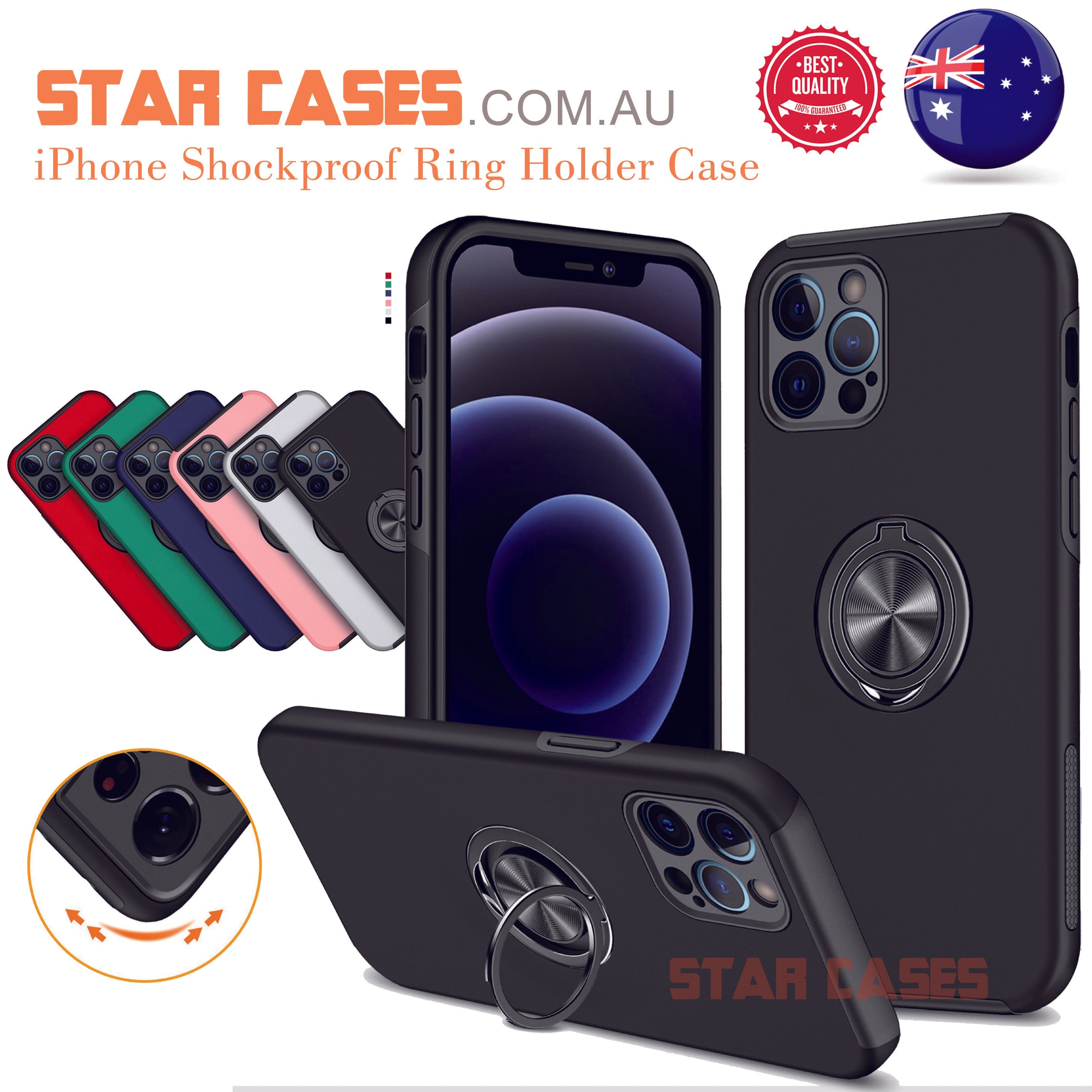 iPhone 11 Shockproof Magnetic Ring Holder Case – Star Cases