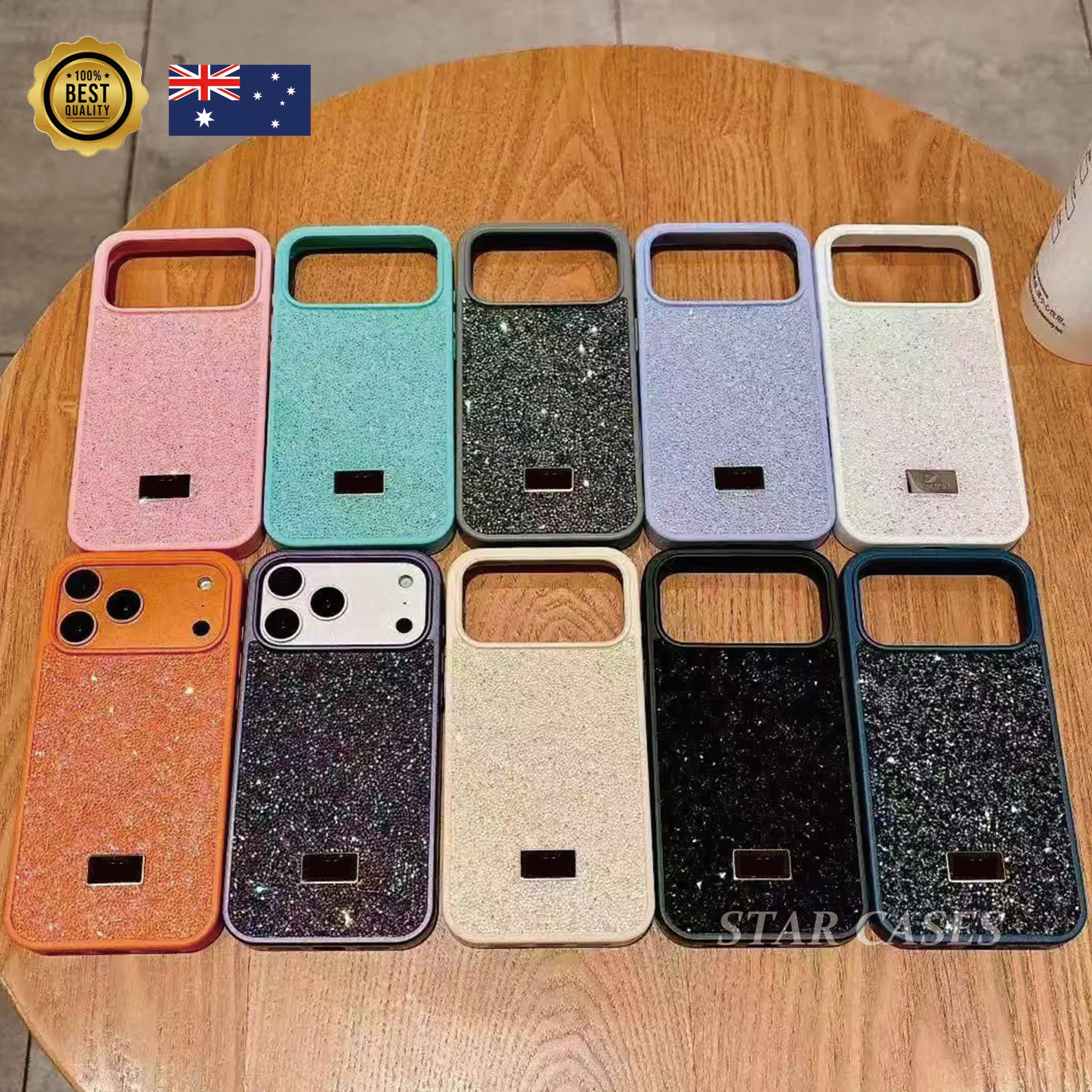 iPhone 17 Pro Sparkling Diamond Shockproof Hard Case – Star Cases